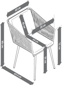 Tchibo - Jídelní křeslo s textilním výpletem - barva: černá