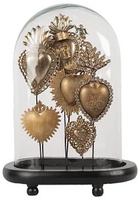 Dekorativní srdce pod skleněným poklopem Clayre &amp; Eef 65465