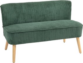 HOMCOM Dvoulůžková moderní pohovka bez opěrek, čalouněná pohovka v manšestrovém vzhledu, malá pohovka s dřevěnými nohami do obývacího pokoje, 117 x 56