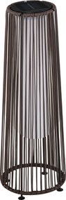 Solární lampa Outsunny, zahradní lampa, ratanové solární světlo, automatické LED, hnědá, 21,5 x 21,5 x 61 cm | Aosom