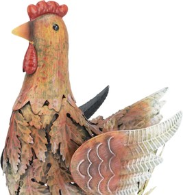 Zahradní kovová figurka Hen, 34 cm, hnědá