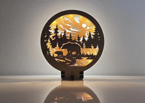 Li-Go "Medvědi" lampa 20x22cm provedení povrchu: ořech