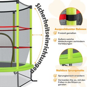 Costway Ø165 cm zahradní trampolína s ochrannou sítí trampolína do 135 KG pružná