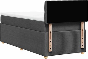 Box spring postel s matrací tmavě šedá 100 x 200 cm textil 3287375