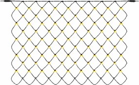 Hobby Line LED světelná síť, 200 × 150 cm, teple bílá, 90 diod, tmavě zelený kabel, IP44, prodlužovací