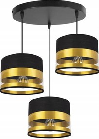 Závěsné svítidlo Intense Gold, 3x textilní stínítko (mix 6 barev), (výběr ze 3 barev konstrukce), o