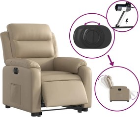 Elektrické zvedací polohovací křeslo cappuccino umělá kůže 3205062
