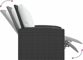 vidaXL Zahradní polohovací křeslo s poduškami polyratan [364105] Barva: světle hnědá