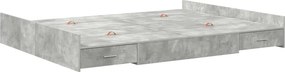 Rám postele s úložným prostorem Betonově šedá 150 x 200 cm 3335288