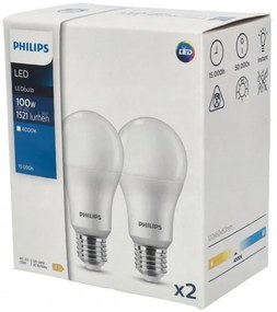 SADA 2x LED Žárovka Philips A67 E27/13W/230V 4000K