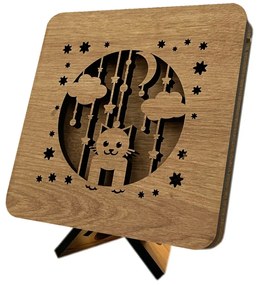 Li-Go "Kočička" lampa 19x19cm provedení povrchu: dub světlý