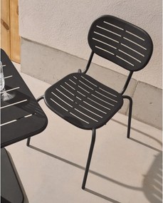 Tmavě šedá kovová zahradní židle Brai – Kave Home