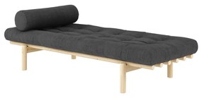 Lenoška Next Daybed – Clear lacquered/Charcoal 200 × 75 × 12 cm