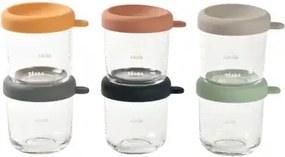 Beaba Kelímky na jídlo skleněné 6x 250 ml Sunrise