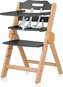 CHIPOLINO Dřevěná jídelní židlička Cacao 2v1 Graphite Wood