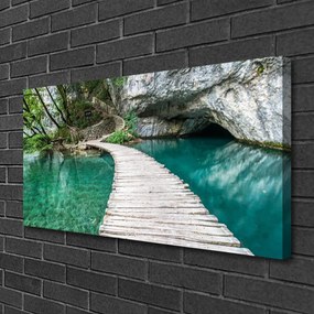 Obraz na plátně Most Jezero Architektura 125x50 cm