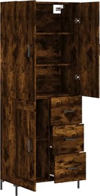 Skříň highboard kouřový dub 69,5 x 34 x 180 cm kompozitní dřevo 3196016