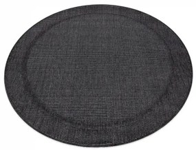 Dywany Luszczow Kusový koberec kulatý TIMO 5979 SISAL venkovní rám černý Rozměr koberce: 150 cm KRUH