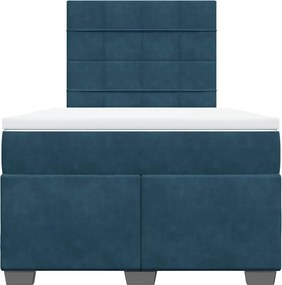 Box spring postel s matrací modrá 120 x 200 cm samet 3290886