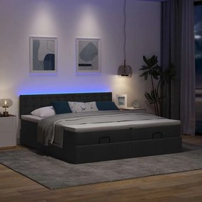 Osmanský rám postele s matrací černý 200x200cm textil 3312894
