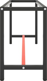 Rám pracovního stolu matně černý a červený 170 x 50 x 79 cm kov 151452