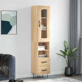 vidaXL Skříň highboard 34,5 x 34 x 180 cm kompozitní dřevo [3199331] Barva: hnědý dub