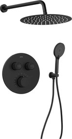 Sapho Smart Select - Sprchový set s termostatem pod omítku, s tělesem, 30x30 cm, matná černá RP032B-01