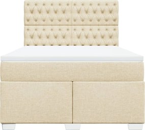 Box spring postel s matrací krémová 160x200 cm textil 3290551