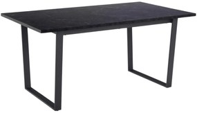 OnaDnes -20% Scandi Černý dřevěný jídelní stůl Astor 160 x 90 cm imitace mramoru