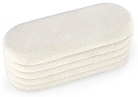 Taburet BLISS s úložným prostorem — látka, krémová Halmar