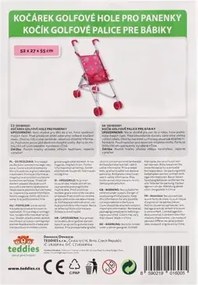 TEDDIES Kočárek pro panenky golfové hole / Skládací / Kov/plast / 27x5