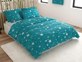 Povlečení z mikrovlákna NOČNÍ OBLOHA tyrkysové Rozměr povlečení: 2 ks 70 x 90 cm | 200 x 220 cm