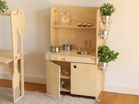 Myminihome Dětská dřevěná kuchyňka s vybavením Zvolte barvu: Nelakovaná