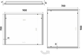 NIMCO ZP 11019 - LED Koupelnové podsvícené zrcadlo 6500K 70x90 cm IP44