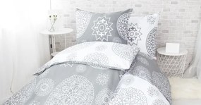 XPOSE ® Polybavlněné povlečení na dvě lůžka SISI DUO - šedá 140x200, 70x90