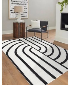 Dywany Łuszczów, Kusový koberec Mode 8631 geometric cream/black, 120x170, černobílá, kancelář