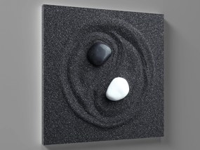 Liox Obraz jin jang v černém písku Rozměr: 150 x 150 cm