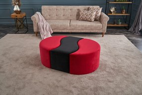 Atelier del Sofa Taburet Alya Puf - Red, Black, Černá, Červená