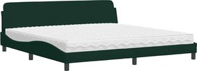Postel s matrací Dover tmavě zelená 200 x 200 cm samet 3208474