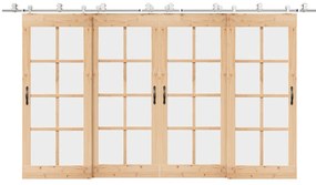 Sada příslušenství pro posuvné dveře 400 cm nerez ocel stříbrná