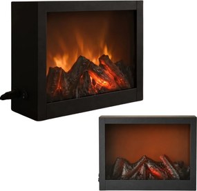 Dekorativní LED krb, kovový, 10 x 29 x 23 cm