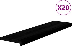 Nášlapy na schody 20 ks hnědo-černé 100x30x2 cm masivní dub 3283070