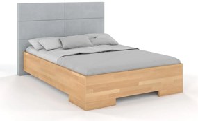 Buková postel s čalouněným čelem - Berg - zvýšená,   , Buk přírodní, 200x200 cm