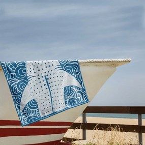 Modrá plážová osuška 90x180 cm Shark – DecoKing