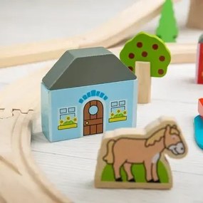 Bigjigs Rail Dřevěná vláčkodráha město a vesnice / 101 dílů / od 3 let