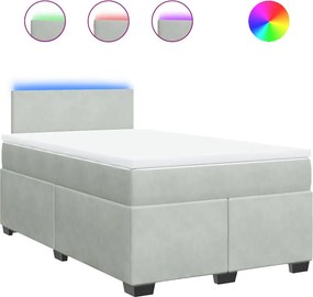 Box spring postel s matrací světle šedá 120x190 cm samet 3288552
