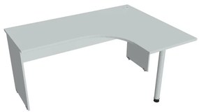 Stůl ergo levý 160*120 cm - Hobis Gate GE 60 L Dekor stolové desky: šedá, Dekor lamino podnože: šedá, Barva nohy: stříbrná