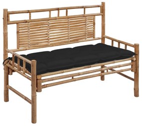 Zahradní Lavice S Poduškou 120 Cm Bambus - Krémová / 120 x 50 x 4 cm