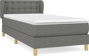 Box spring postel s matrací tmavě šedá 100 x 200 cm textil 3127102