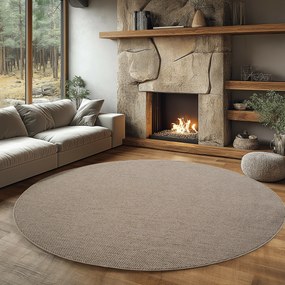 Ayyildiz, Kusový koberec Helix 2200 beige kruh, 80x80, béžová, chodba / předsíň